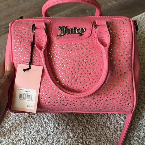 Juicy Couture | Bags | Juicy Couture Pink Satchel With Embellished ...
